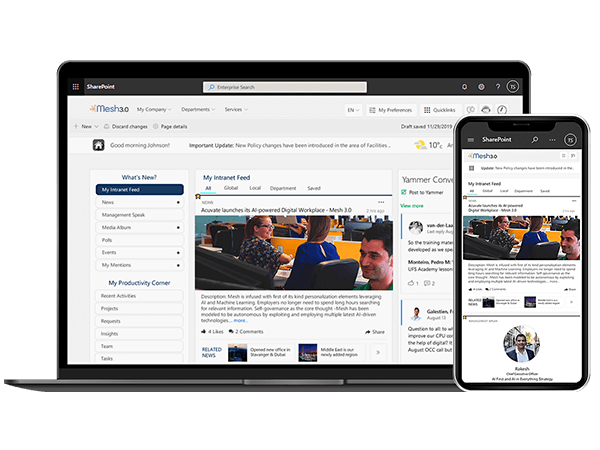 SharePoint Intranet Features, Modern SharePoint Online Intranet