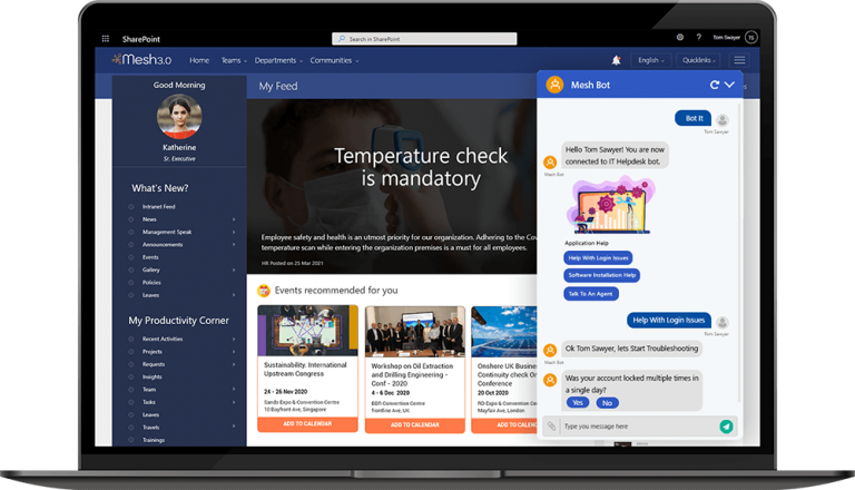 Intranet Bots, SharePoint Intranet Chatbot | MeshBOT